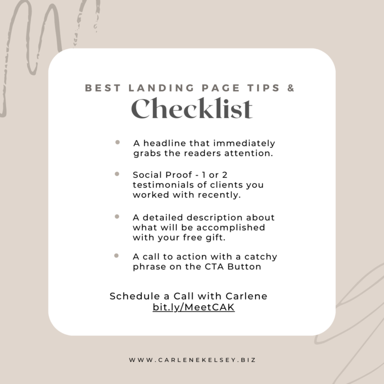 4 Tips for a High Converting Landing Page - Carlene Kelsey